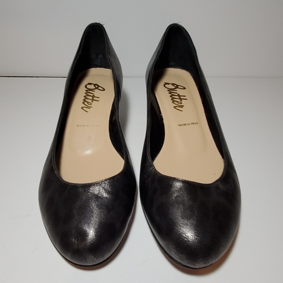 Butter | Shoes | Butter Pewter Leopard Print Kitten Heel 9 | Poshmark